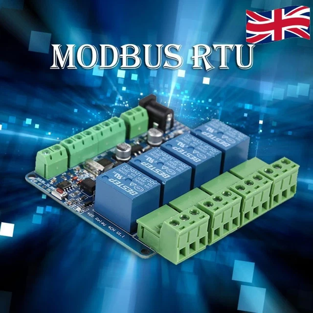 MODBUS-RTU 4 WAY 12V Relay Module Switch 4 Way Relay Output RS485 Communication £7.63 - PicClick UK