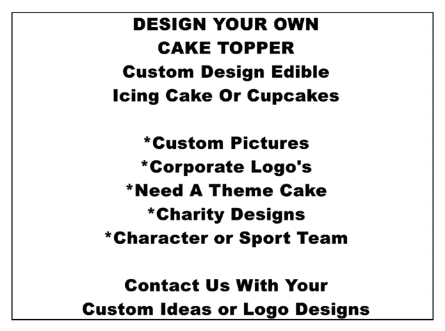 CUSTOM EDIBLE ICING Cake & Cupcake Toppers | Business Branding ...