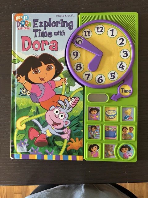 VINTAGE NICK JR Dora The Explorer Tell Time Interactive Book UNTESTED ...
