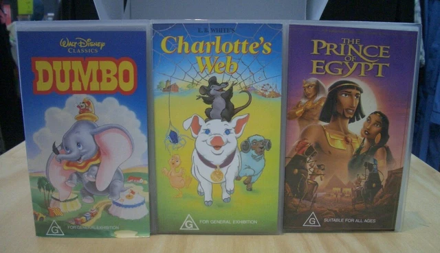 VHS DUMBO , Charlette's Web, The prince of Egypt ; Sell for Charity EUR ...