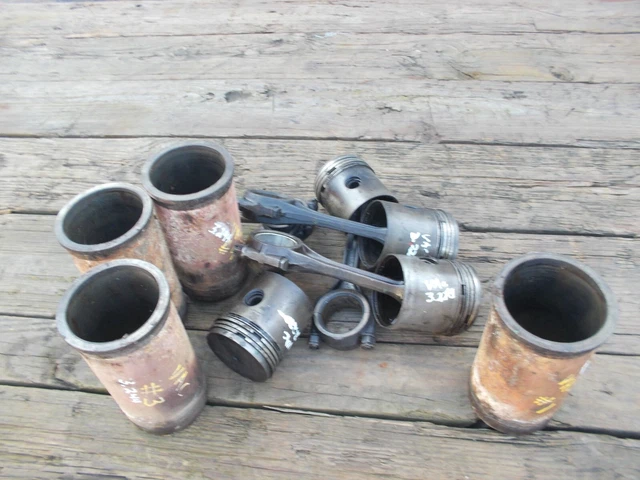 CASE VAC TRACTOR engine motor 4) pistons piston rods rod caps rings ...
