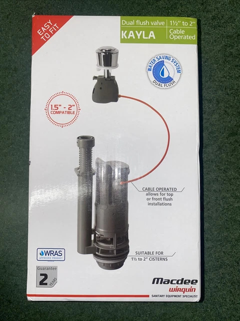 WIRQUIN DVA0100 CABLE Operated Dual Flush Valve with Push Button EUR 15 ...