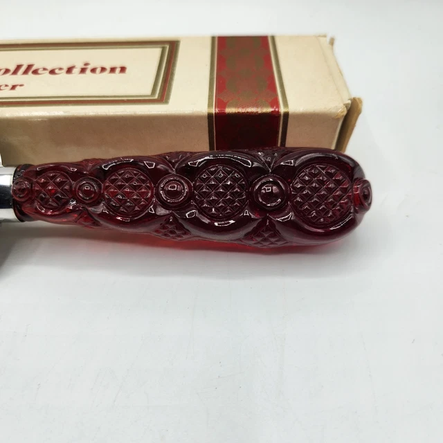 VINTAGE AVON CAPE Cod 1876 Collection Ruby Red Glass Dessert Pie Server ...