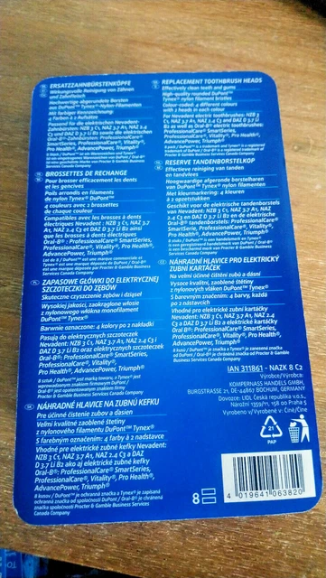 NEVADENT TOOTHBRUSH HEADS Oral B Lidl DAZD 3.7 Li B2/NAZ 2.4 C3/NZB3 C1 ...