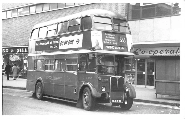VINTAGE PHOTOGRAPH DOUBLE Decker Bus - Route 335 Windsor London (BU8) £ ...
