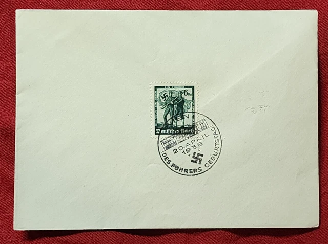 WW2 WWII NAZI German Cover Adolf Hitler Birthday cancel + Steel Helmet ...