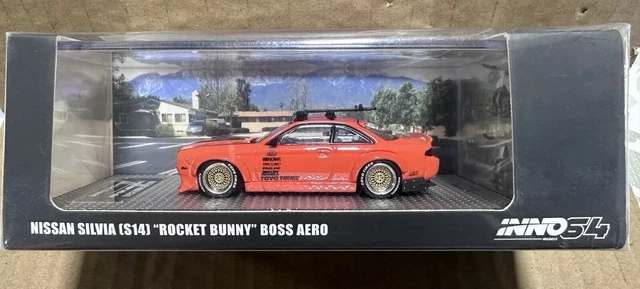 INNO64 NISSAN SILVIA (S14) "Rocket Bunny" Boss Aero Orange + Roof Rack ...