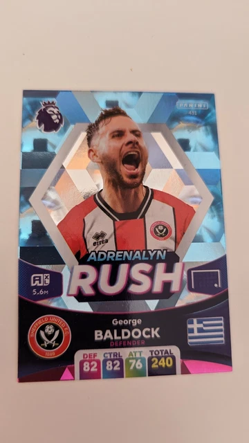 PANINI ADRENALYN XL Premier League 2024 George Baldock Adrenalyn Rush ...