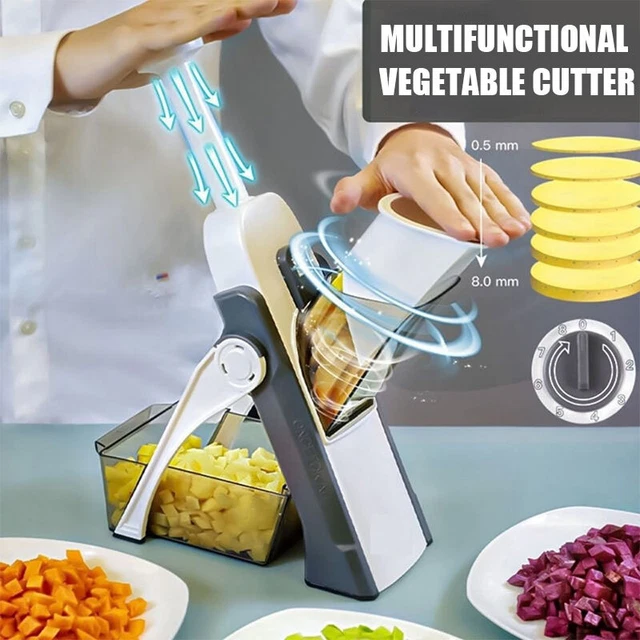 SAFE MANDOLINE VEGETABLE Slicer Adjustable Vegetable Chopper Mandolin ...