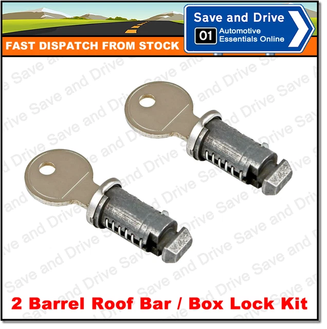 SET OF 2 Roof Bar Roof Rack Roof Box Barrel Security Locks Complete ...