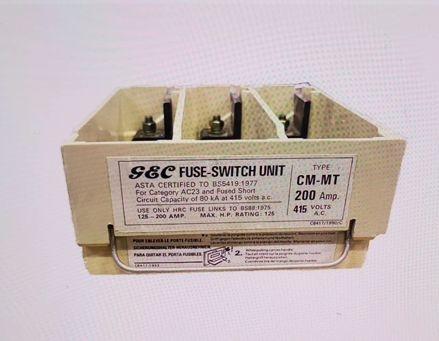 GEC ALSTHOM 200AMP CM-MT Mini-form Fuse Switch Carrier GE 3-Phase HRC ...