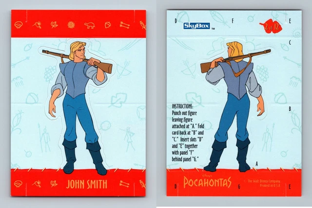JOHN SMITH #2 Of 12 Disney Pocahontas 1995 Skybox Pop-Out Trading Card ...
