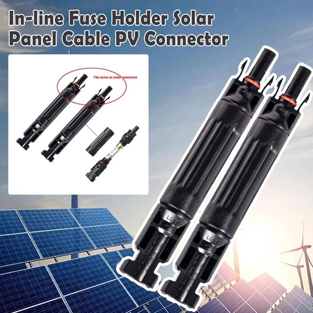 10A 15A 20A 30A in-line Fuse Holder Solar Panel Cable PV Connector S3A6 ...