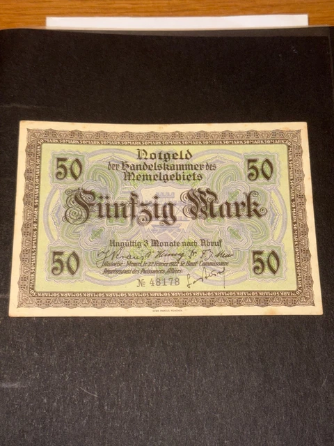 MEMEL BILLET De 50 Mark EUR 10,00 - PicClick FR