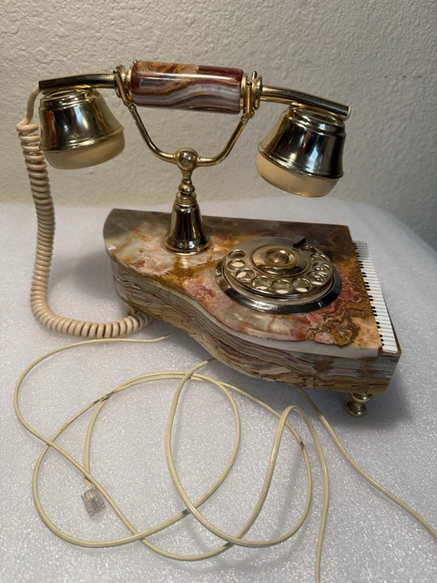 VINTAGE MARBLE STONE Rotary Phone £176.84 - PicClick UK