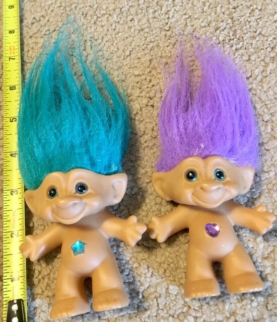 VINTAGE TREASURE TROLLS With Jewel Belly by Ace Novelty Co Teal and ...