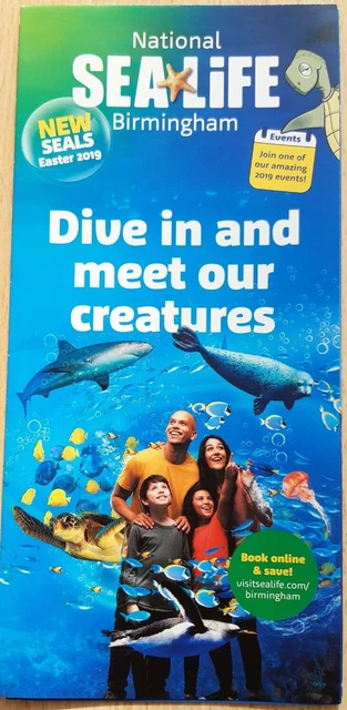 NATIONAL SEA LIFE Birmingham 2019 Leaflet Merlin Entertainments NEW ...