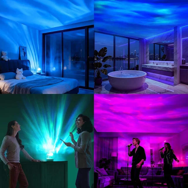 NORTHERN LIGHTS GALAXY Light Projector, 16 Colors, Dimmable ...