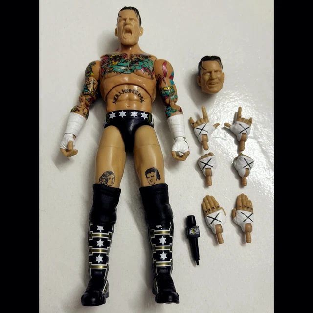 RARE PROTOTYPE AEW CM Punk Supreme Elite Wrestling Action Figure WWE ...