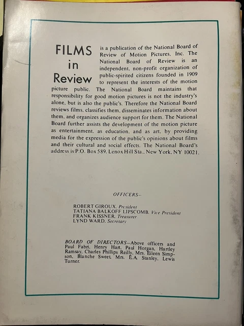 FILMS IN REVIEW Magazine * Aug-Sept 1978 * John Travolta * Cliff ...