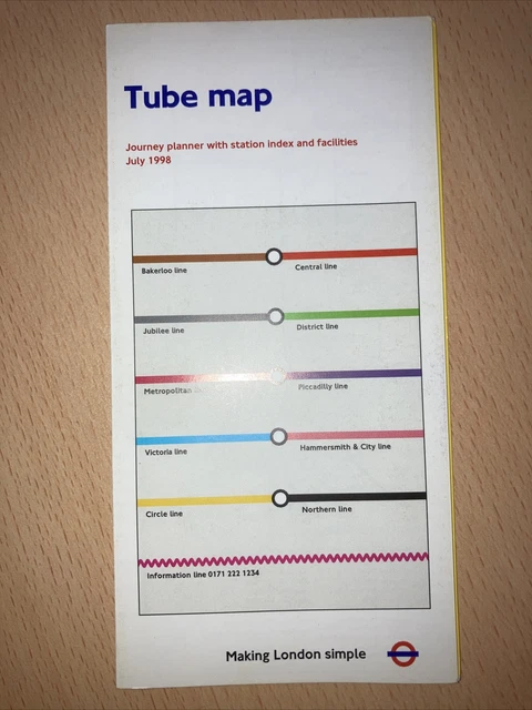 LONDON. UNDERGROUND TUBE Map. (. July. 1998. ) £2.40 - PicClick UK