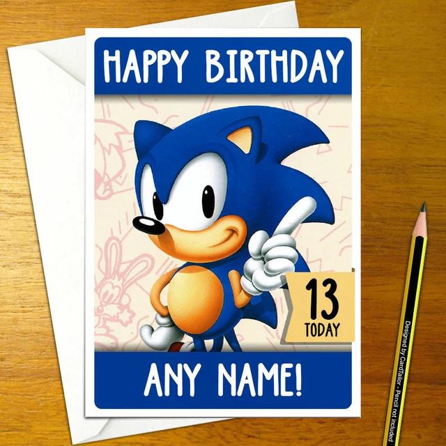 BIGLIETTO DI COMPLEANNO personalizzato SONIC THE HEDGEHOG - code ...