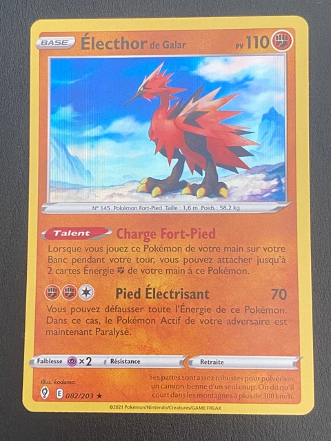 CARTE POKEMON FR Eb Evolution Celeste - Electhor De Galar 082/203 Holo ...