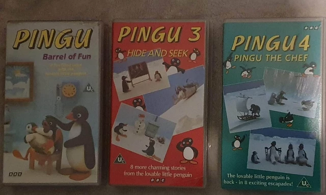 PINGU 3 PINGU The Chef Pingu 4 Hide And Seek Barrel Of Fun vhs 1991/ ...