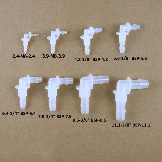 BULKHEAD ELBOW CONNECTOR Plastic Equal Barbed Male Thread Hose Pipe ...