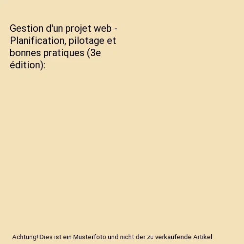 GESTION D'UN PROJET web - Planification, pilotage et bonnes pratiques ...