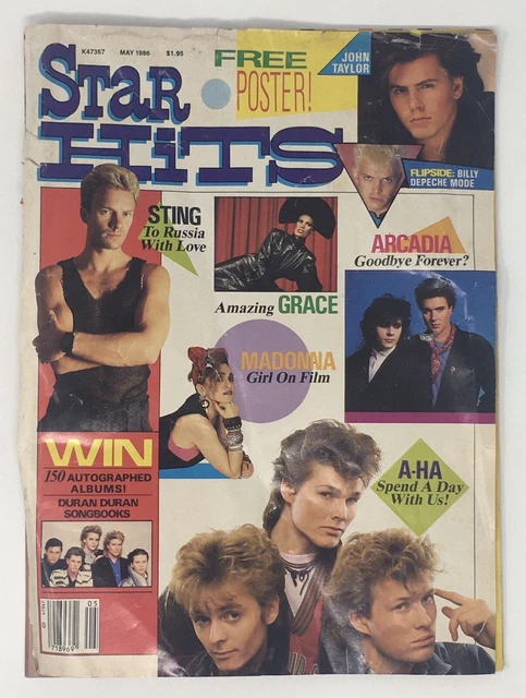 VINTAGE STAR HITS Magazine May 1986 Sting Madonna Arcadia A-HA Duran ...