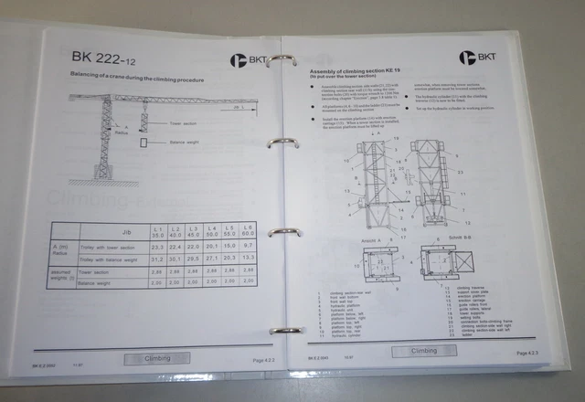 ISTRUZIONI OPERATIVE GRU Potain BKT BK 222 Del 07/1995 EUR 113,90 - PicClick IT