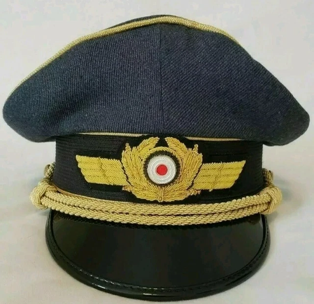 WW2 GERMAN LUFTWAFFE Airforce Generals Officers Peak Visor Costume Hat ...
