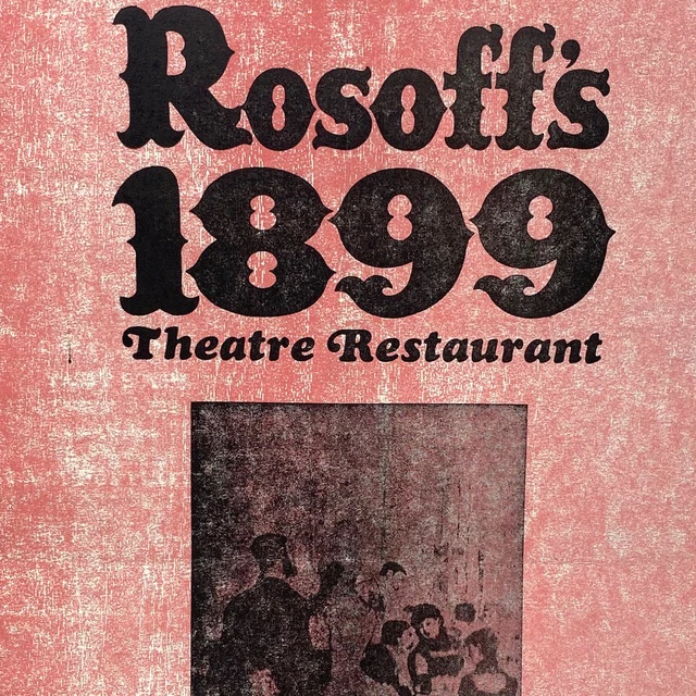 VINTAGE 1969 TIMES Square Rosoff's 1899 Theatre Hotel Restaurant Menu ...