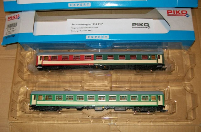 PIKO H0 ZUGSET Konvolut PKP 104A + 111A Schnellzugwagen 97617 97608 2 ...