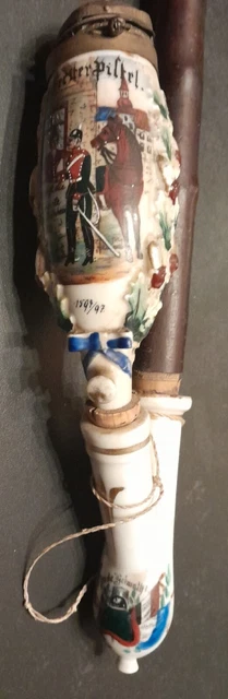 SUPERBE PIPE GEFREITER Piltel réserviste allemand Bayreuth 1894 casque ...