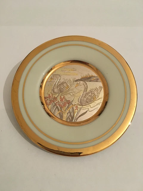 VINTAGE SIMCO ART-WARE Japan Plate The Art Of Chokin 24K Gold Edged £5. ...