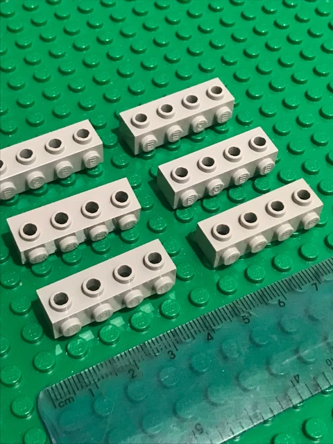 LEGO TECHNIC - 6 x Lt GREY 1 x 4 Pin Modified with 4 Hole Studs ...