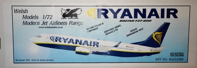 WELSH MODELS 1/72 scale Boeing 737-800 Ryanair livery multi media kit ...