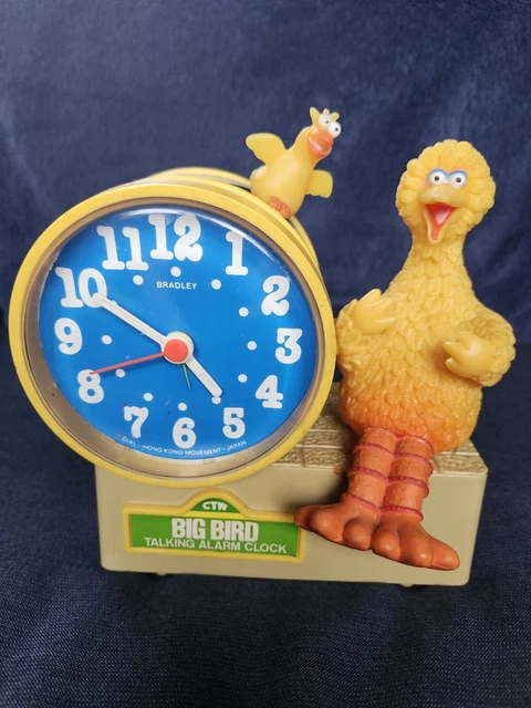 WORKING BRADLEY SESAME Street Big Bird Talking Alarm Clock, Tics And ...