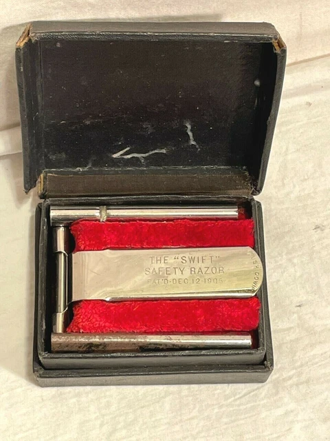 VINTAGE THE SWIFT SAFETY RAZOR Stropping Wedge Blade Box JACKSON KNIFE ...