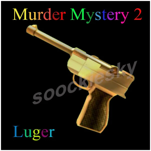 ROBLOX MM2 LUGER Murder Mystery 2 NEU Knife Messer Gun Item Pistole ...