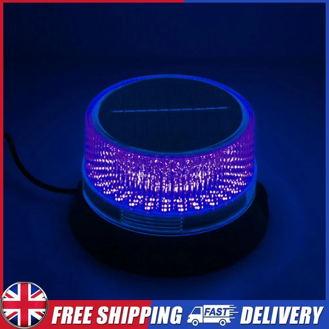 SOLAR STROBE WARNING Light Magnetic Base Rechargeable Beacon Light for ...