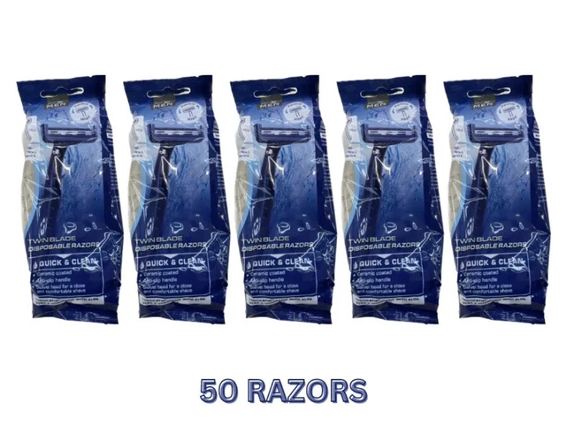 5 PACK CIEN Men Twin Blade Disposable Razors , 10x5= 50 Razors £18.95 ...