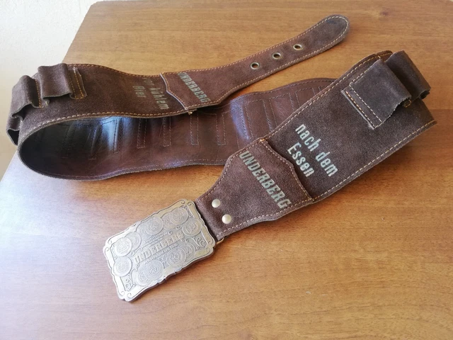 VTG OLD RARE Underberg Leather Suede Gun Belt Buckle Beer Liquor Bitter ...
