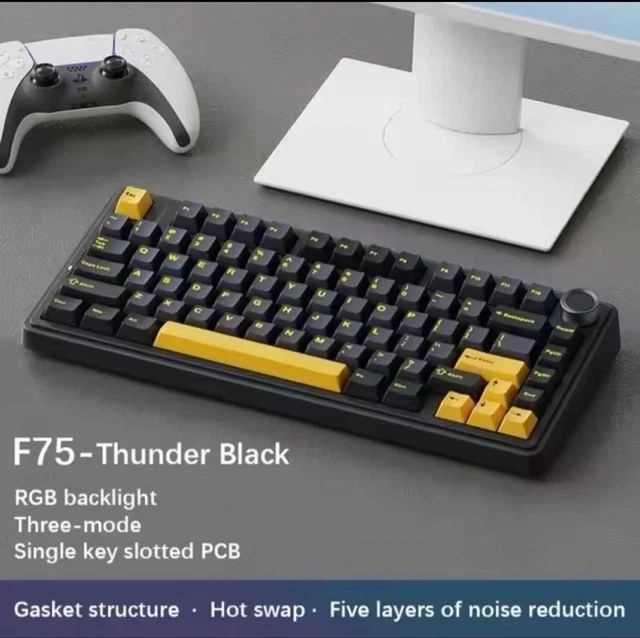 AULA F75 MECHANICAL Keyboard Thunder Black Gray Switch 75% Layout US 80 ...