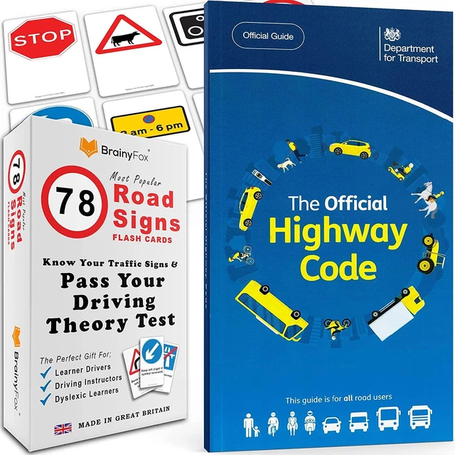DRIVING THEORY TEST Pack: 2022 Highway Code UK Book + 78 Road Signs ...