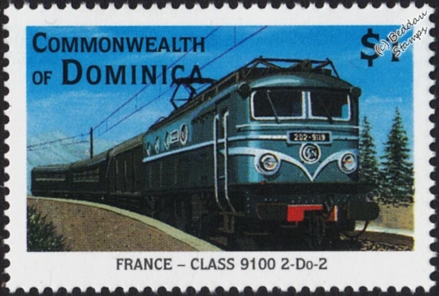 SNCF (FRANCE) CLASS 2D2 9100 No.9119 Electric Locomotive Train Stamp £1 ...