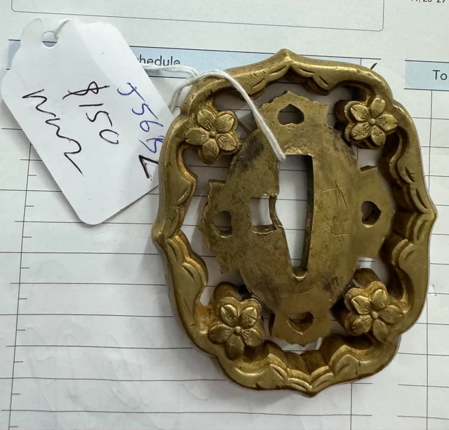 ANTIQUE JAPANESE SWORD Samurai Tsuba Fittings J56B2 $150.00 - PicClick AU