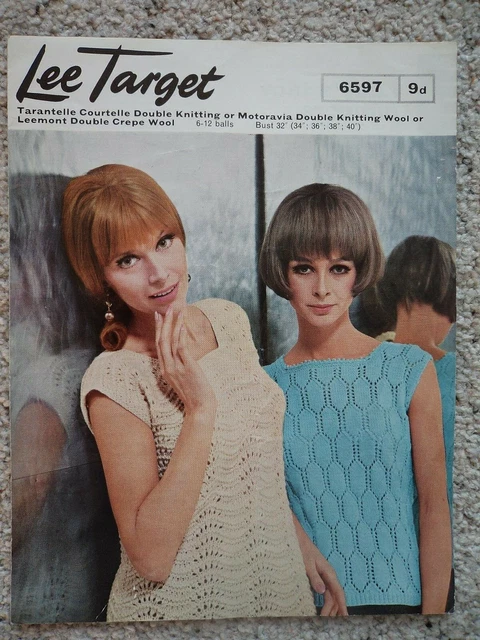 VINTAGE 1960'S LEE Target Knitting Pattern 2 Lady's Lacy Summer Blouses ...